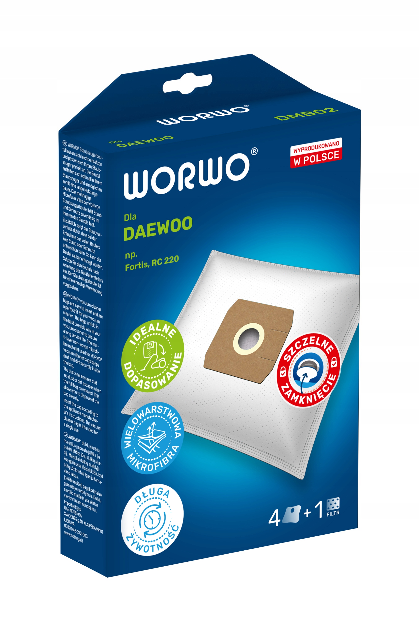 Worek do odkurzacza syntetyczny DMB02K 4 szt. - Sklep, Opinie, Cena w ...