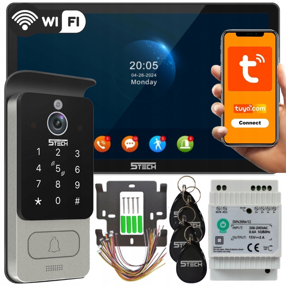 Wideodomofon WIFI 5TECH 84228 - TELEFON RAMKA CZYTNIK KART (5905884581681) • Cena, Opinie ...