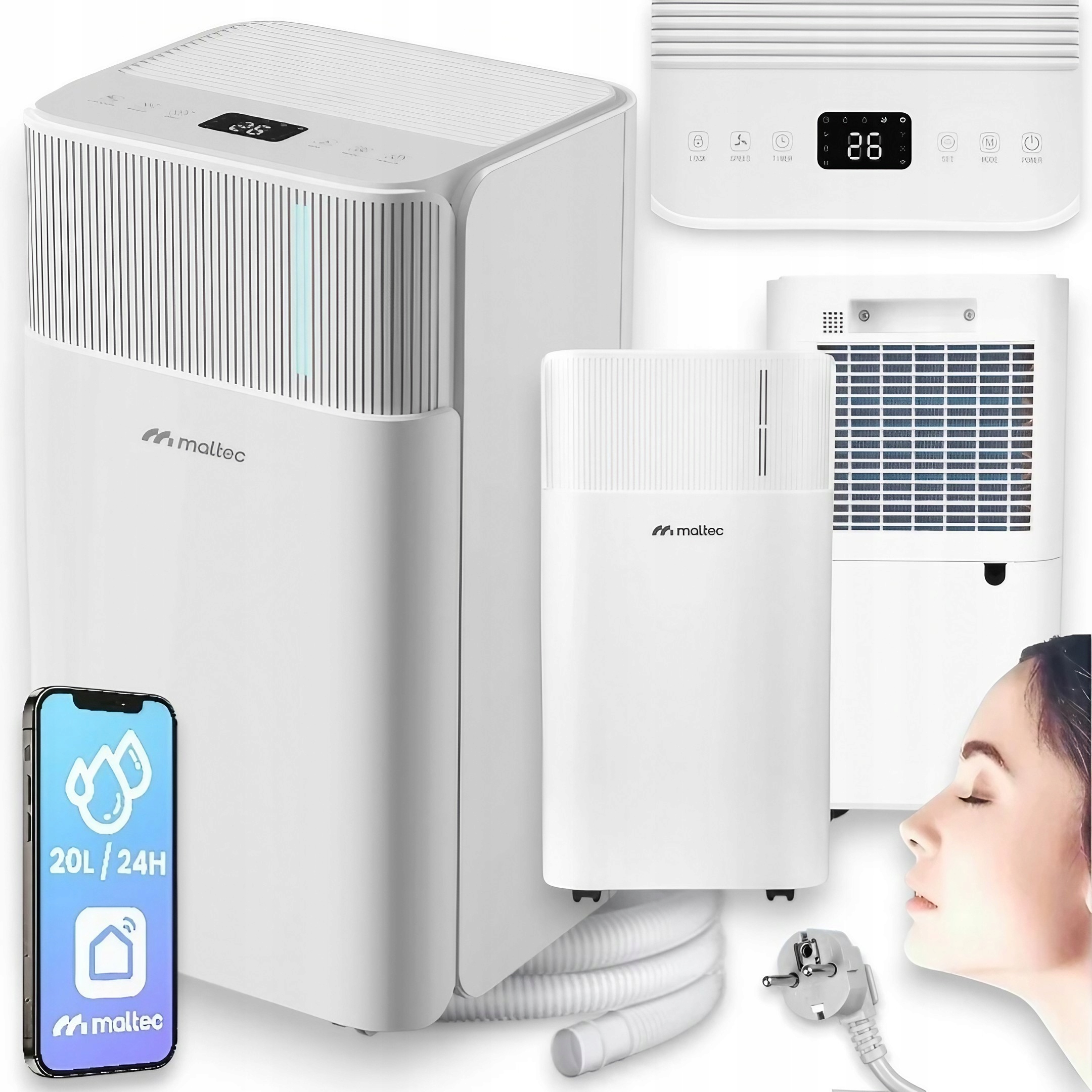 OSUSZACZ POWIETRZA POCHŁANIACZ WILGOCI MALTEC 12L/24H 32M² WIFI TIMER ...