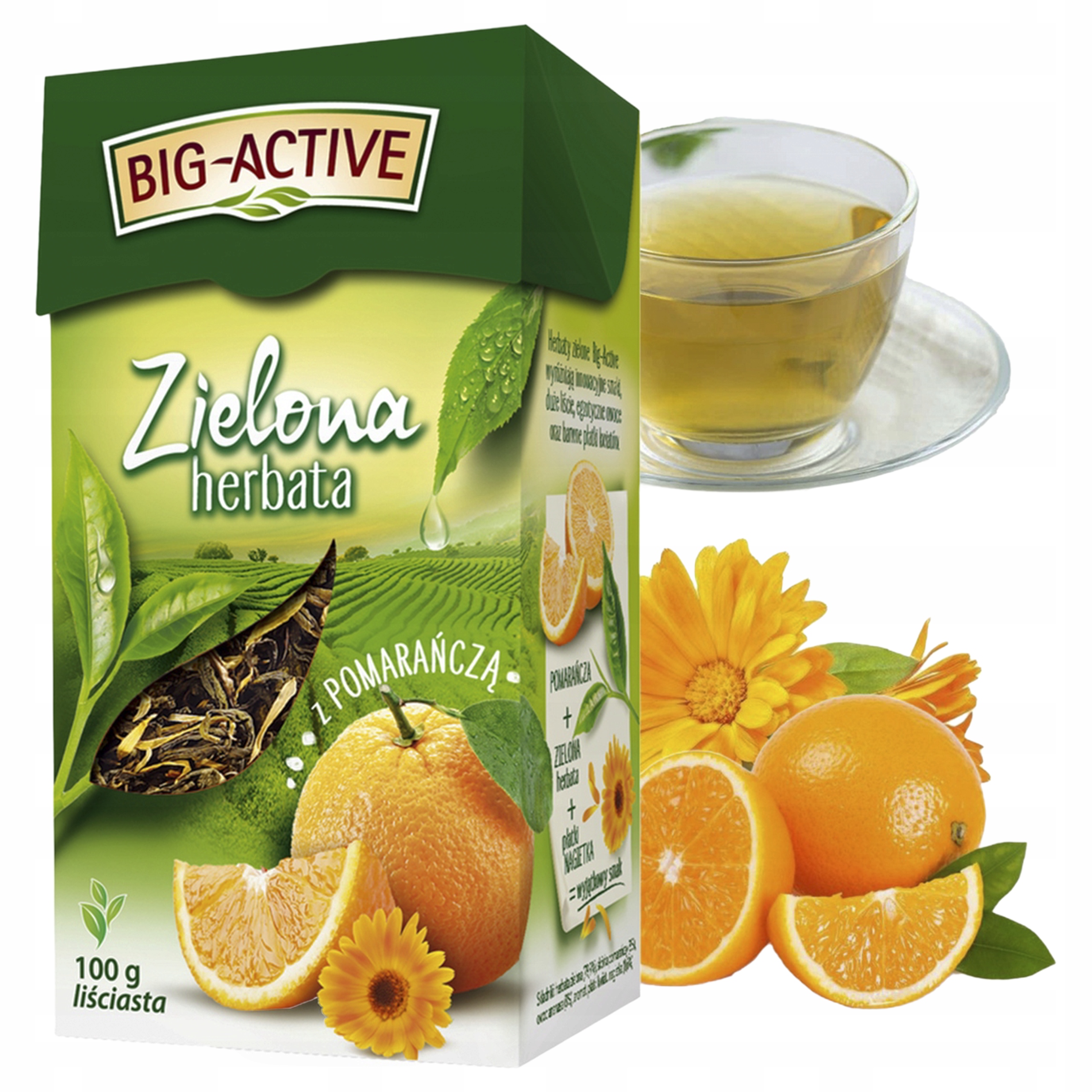Herbata zielona liściasta Big-Active 100 g (5905548350172) • Cena ...