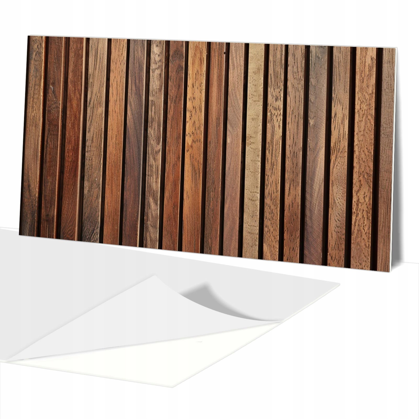 Samolepicí panel PVC panely na zeď lamely lamel dřevo 100x50 cm - Allegro