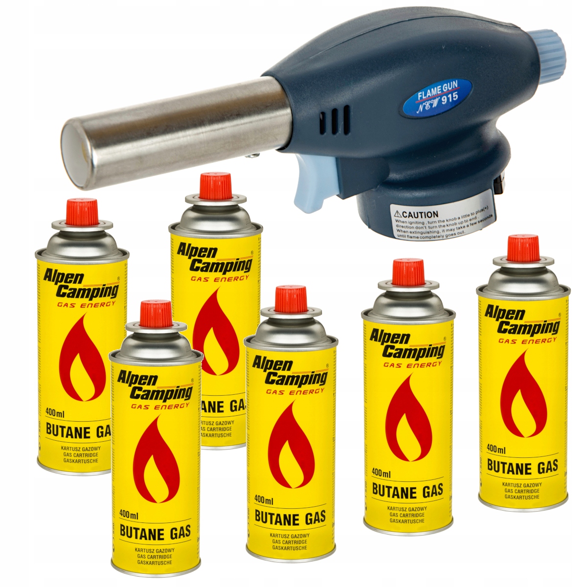 PALNIK GAZOWY LUTOWNICA Z ZAPALARKĄ + 6x GAZ 400ml - 0778988121733 ...