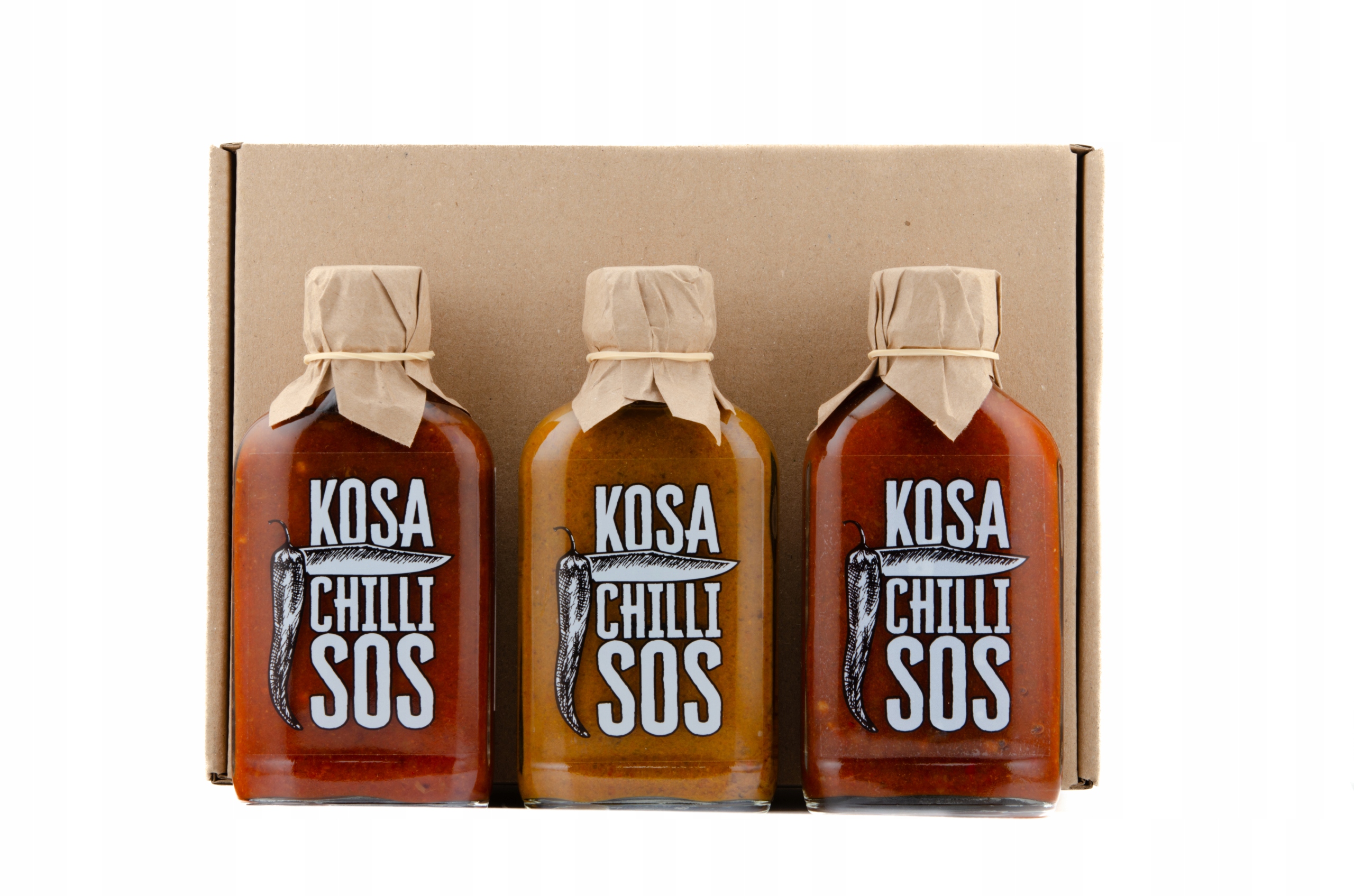 Kosa Chilli Sos - Zestaw bardzo ostrych sosów - 3x 100ml - PREZENT ...