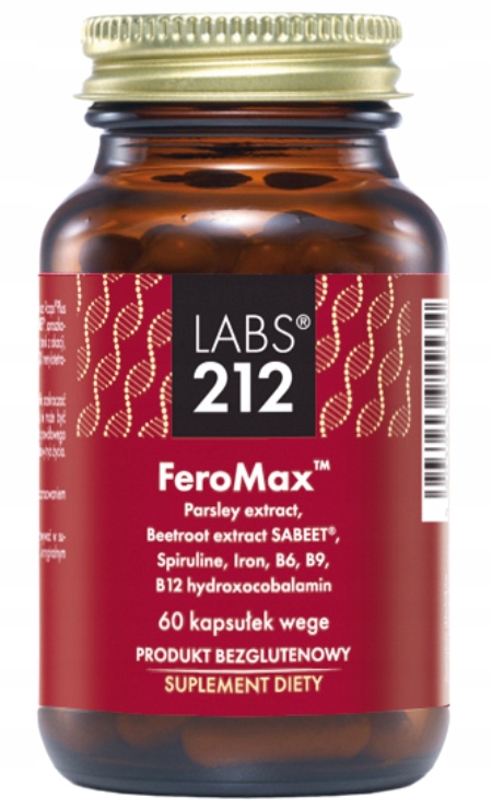 LABS212 FeroMax ŻELAZO Witamina B6 B12 FERRYTYNA KRWINKI ANEMIA ...