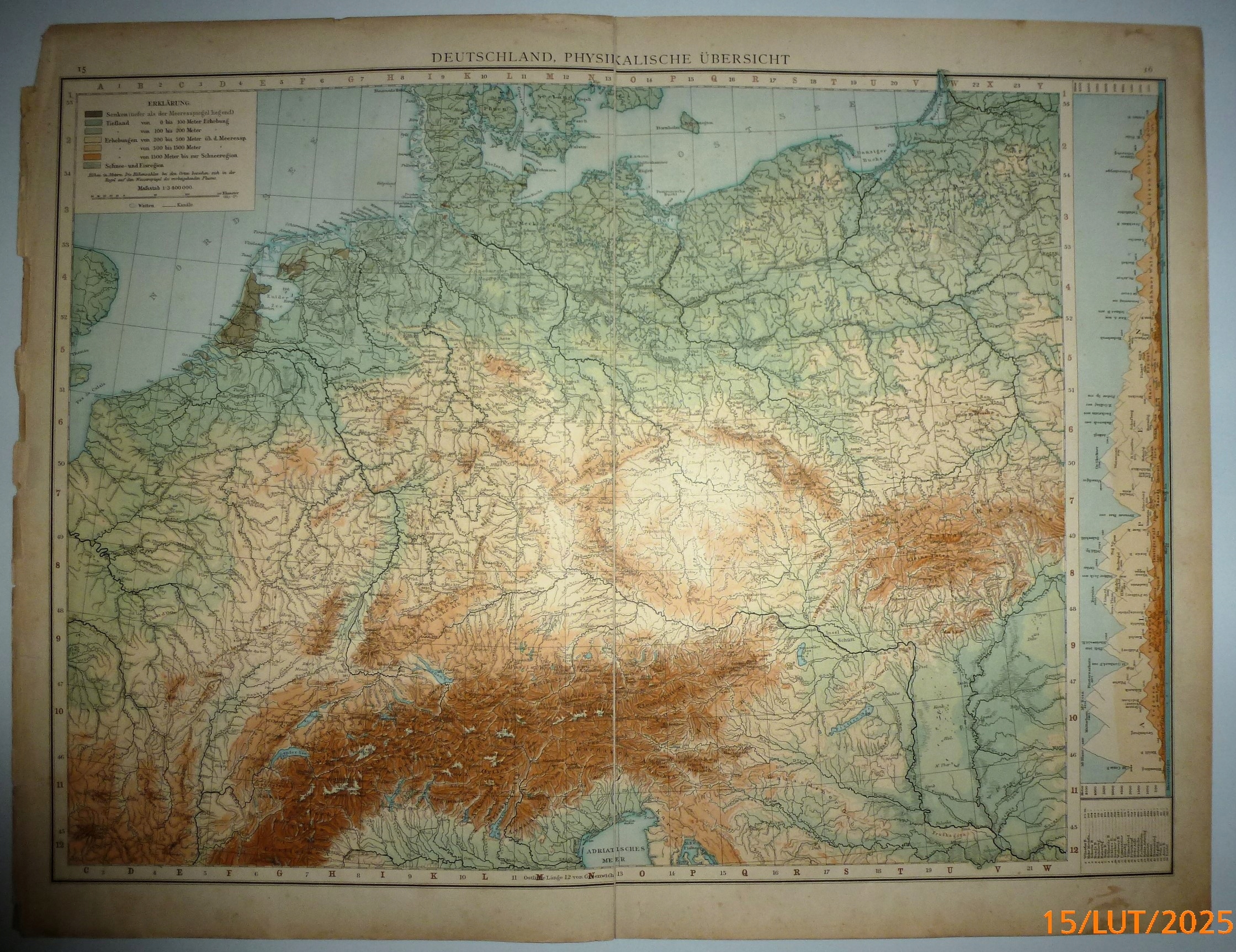 Mapa NIEMCY mapa fizyczna Leipzig 1893 42 x 55 cm • Cena, Opinie • Europa 17251588056 • Allegro