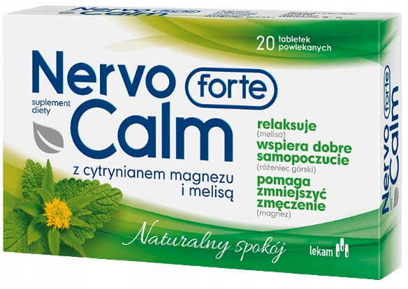 NERVOCALM FORTE cytrynian magnezu Lekam 20 tabletek (5906720535295 ...