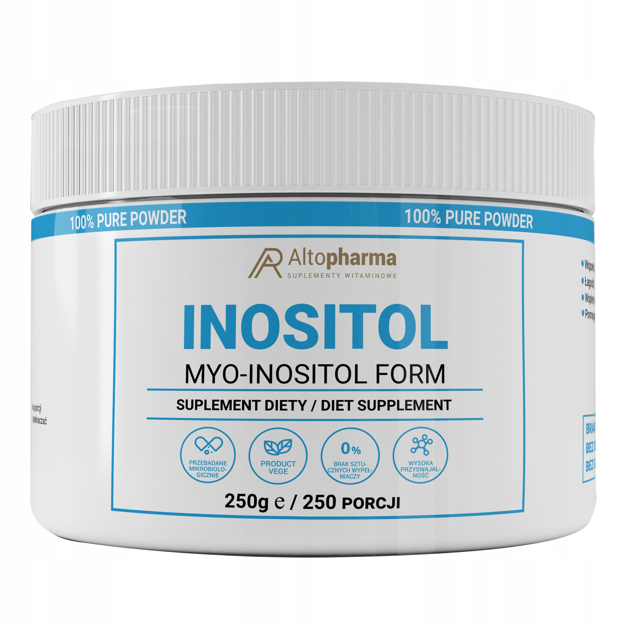 INOSITOL INOZYTOL 100% CZYSTY PROSZEK WITAMINA B8 Alto Pharma 1000mg ...