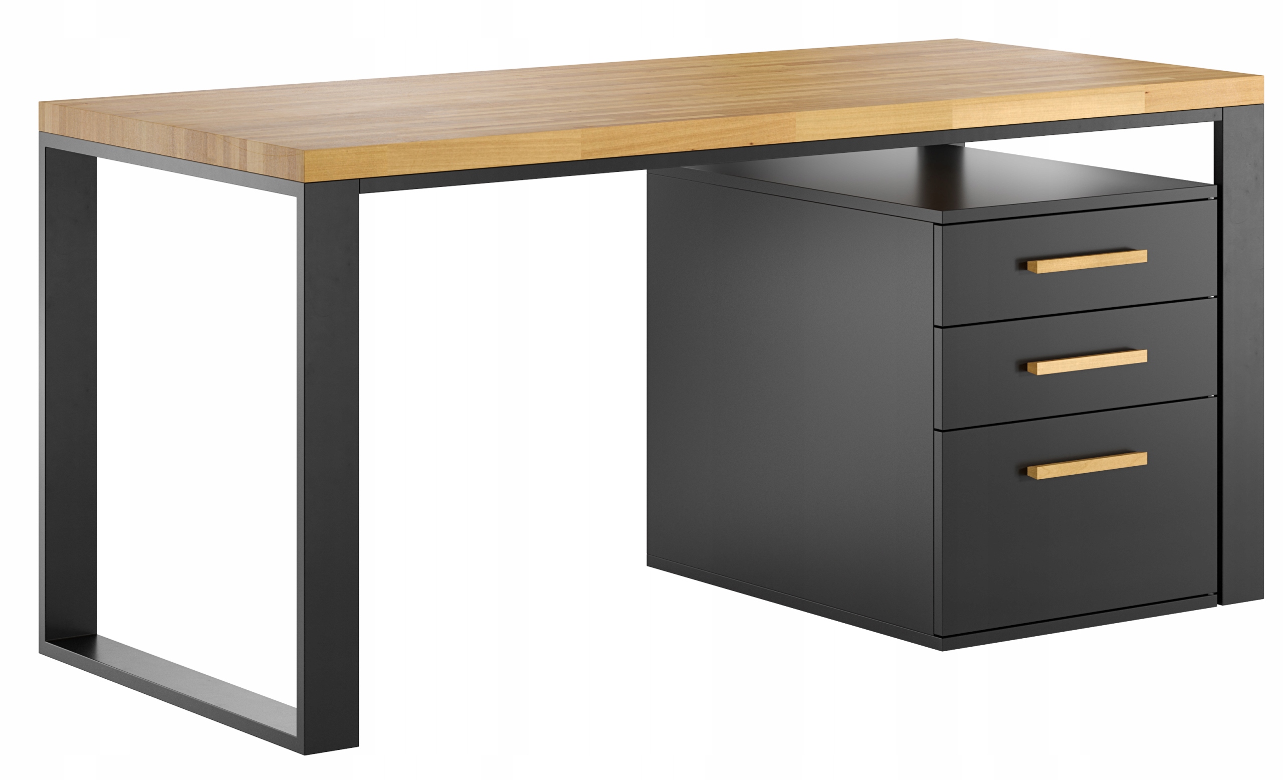 Biurko loft dębowe indutrialne 160x70 i kontener • Cena, Opinie ...