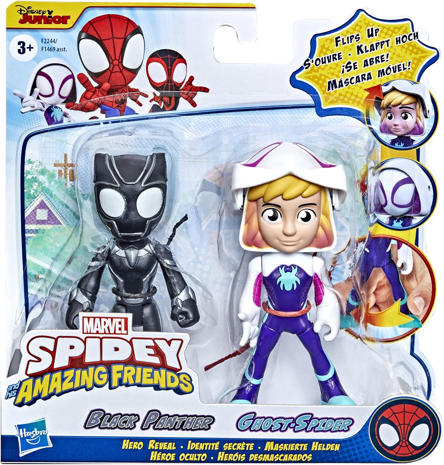 SPIDEY I SUPER KUMPLE ZESTAW FIGUREK BLACK PANTER I GHOST-SPIDER ...