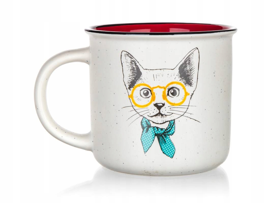 KUBEK CERAMICZNY KOT 400 ml środek czerwony (8591022538371) • Cena, Opinie • Kubki 12636512480 ...