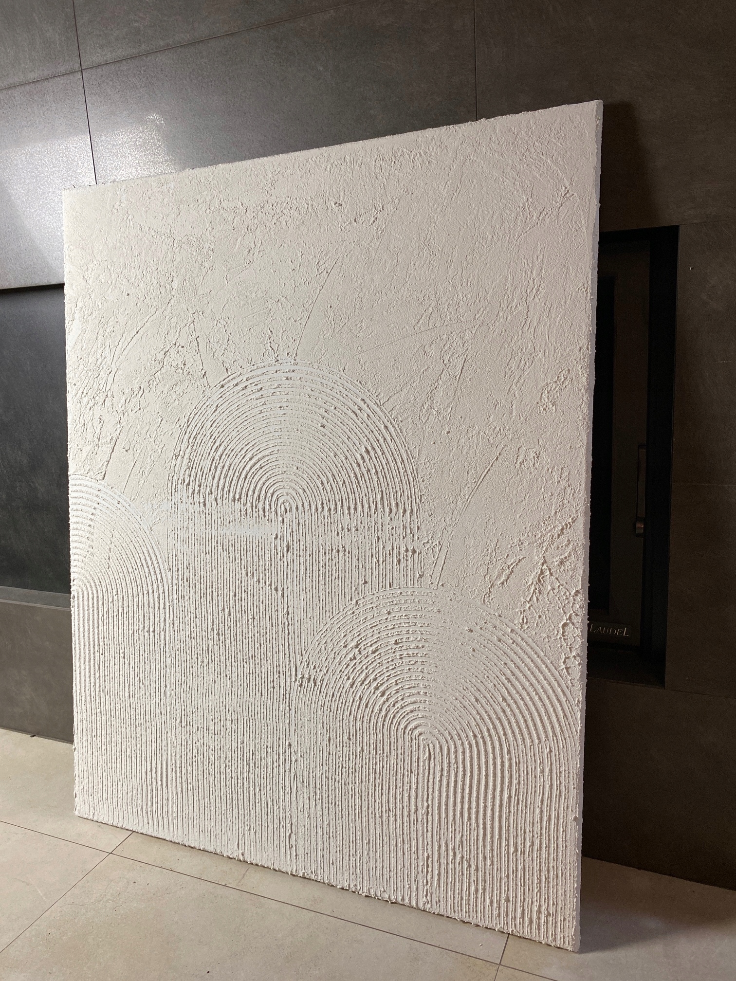 MINIMALISTYCZNY OBRAZ strukturalny tynk linie płótno japandi LINES ...