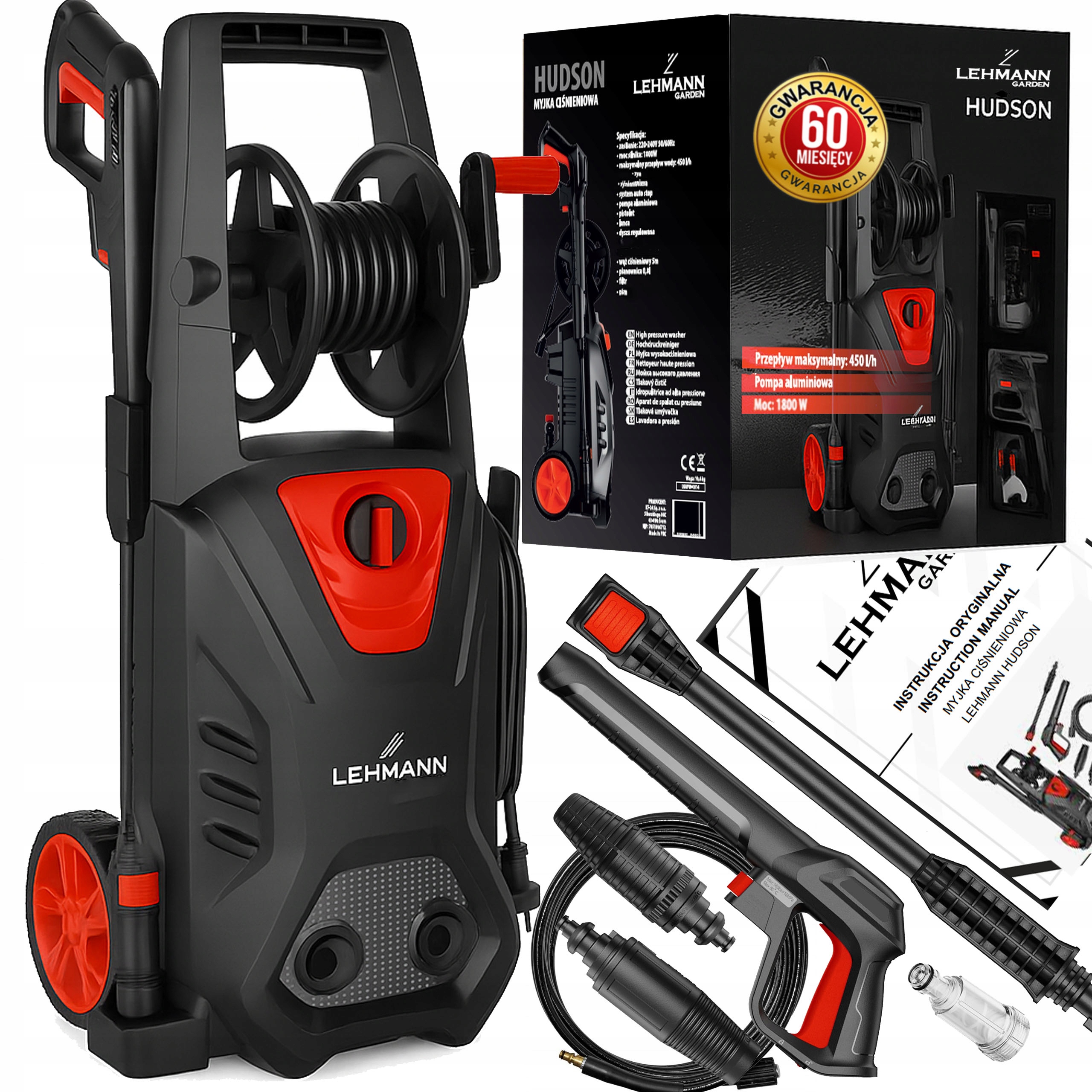 Myjka ciśnieniowa Lehmann 260 bar 1800 W (5905884559178) • Cena, Opinie 17615951821 • Allegro