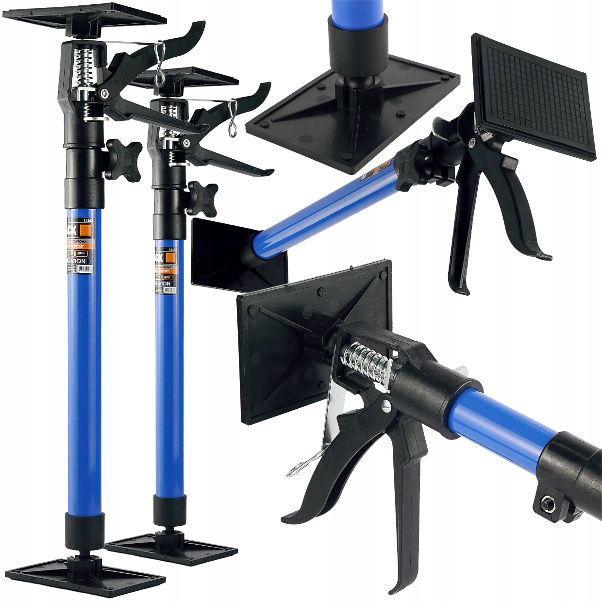 TELESKOPICKÁ MONTÁŽNA PODPERA ROZPIERKA 50-115 CM 2KS 30KG BLACK za 16.23EUR - Allegro