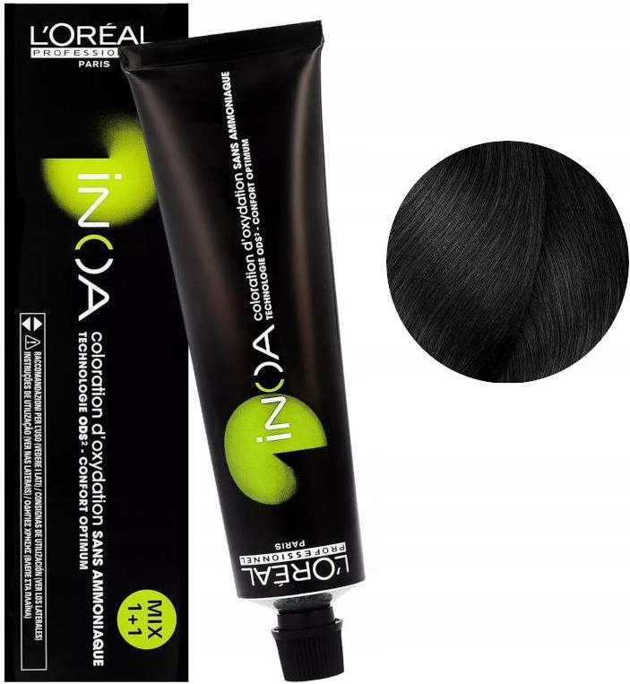 LOREAL INOA 3 CIEMNY BRĄZ 60G BEZAMONIAKOWA TRWAŁA FARBA DO WŁOSÓW ...
