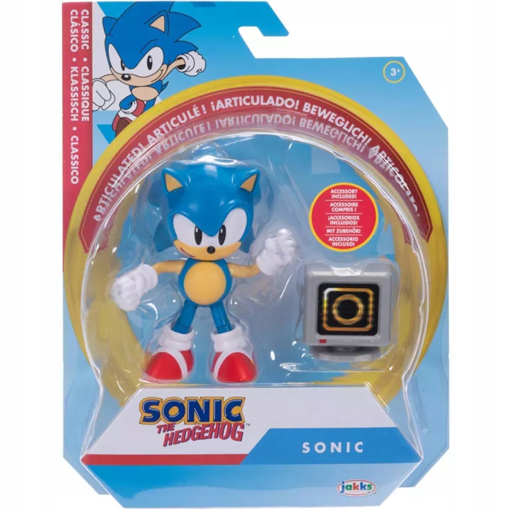 SONIC THE HEDGEHOG JAKKS RUCHOMA FIGURKA CLASSIC SONIC + RING ITEM BOX ...