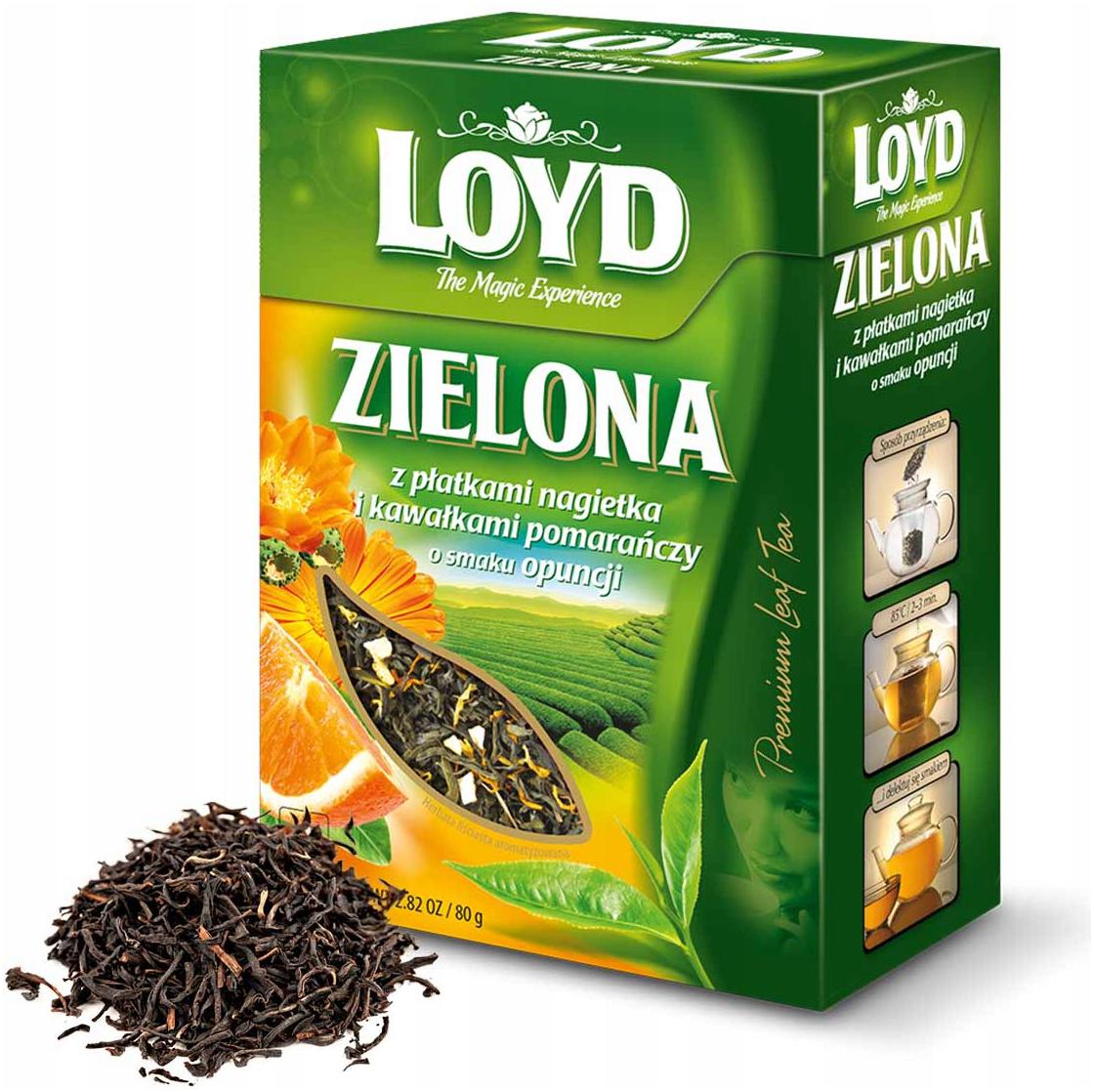 Zielona Herbata Liściasta Green Tea Opuncja z Płatkami Nagietka 20T ...