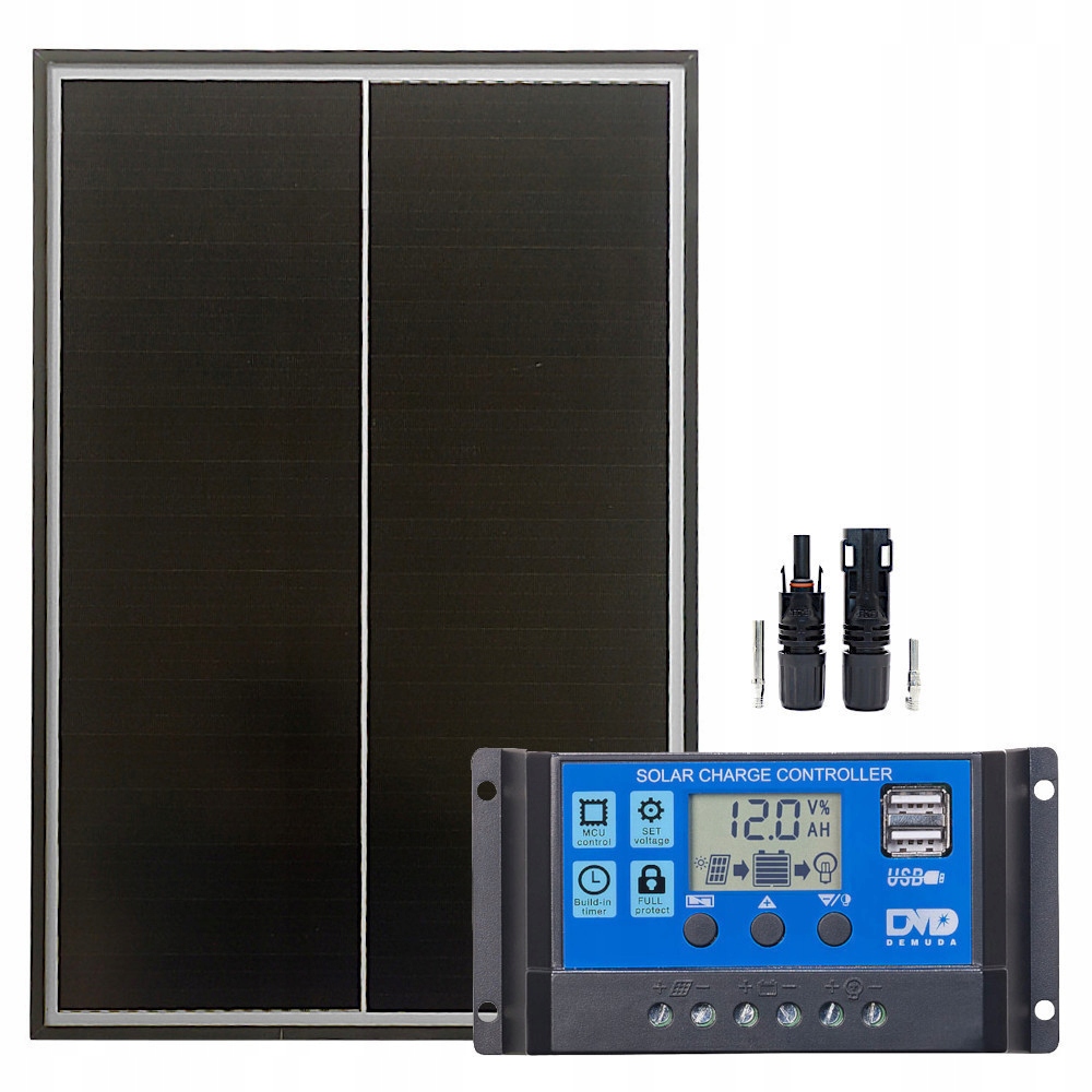 ZESTAW SOLARNY 30W 12V REGULATOR PANEL SOLARNY USB (36039) • Cena ...
