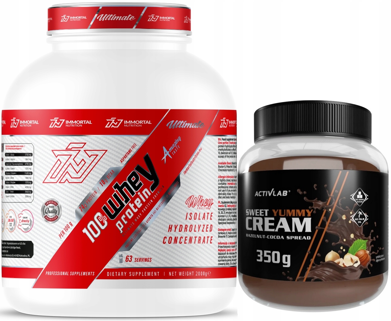 IMMORTAL WHEY PROTEIN INSTANT 2000g BIAŁKO WPC WPI - 5060575580029 ...