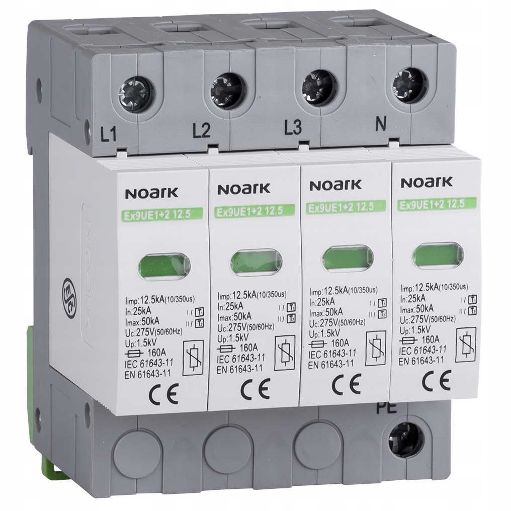 Ogranicznik przepięć 12,5kA 4P 275 T1+T2 B+C Noark Ex9UE1+2 - 103342 ...