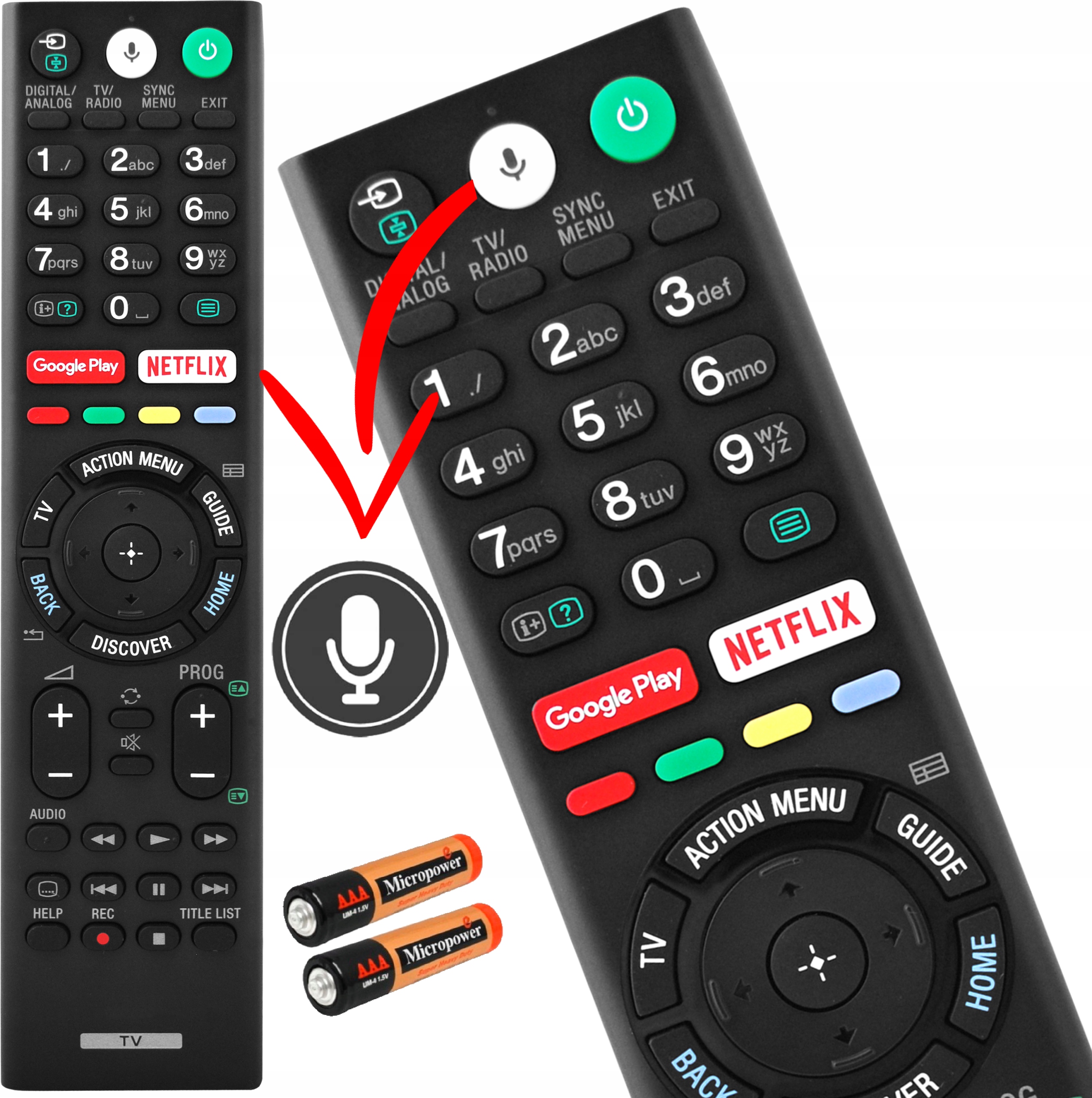PILOT DO TELEWIZORA SONY SMART GOOGLE PLAY NETFLIX VOICE BATERIE GRATIS - Sklep, Opinie, Cena w ...