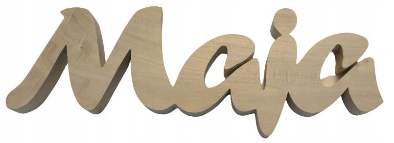 Maja Imię dziecka Napis z drewna 30cm litera 3D 13200862536 - Allegro.pl