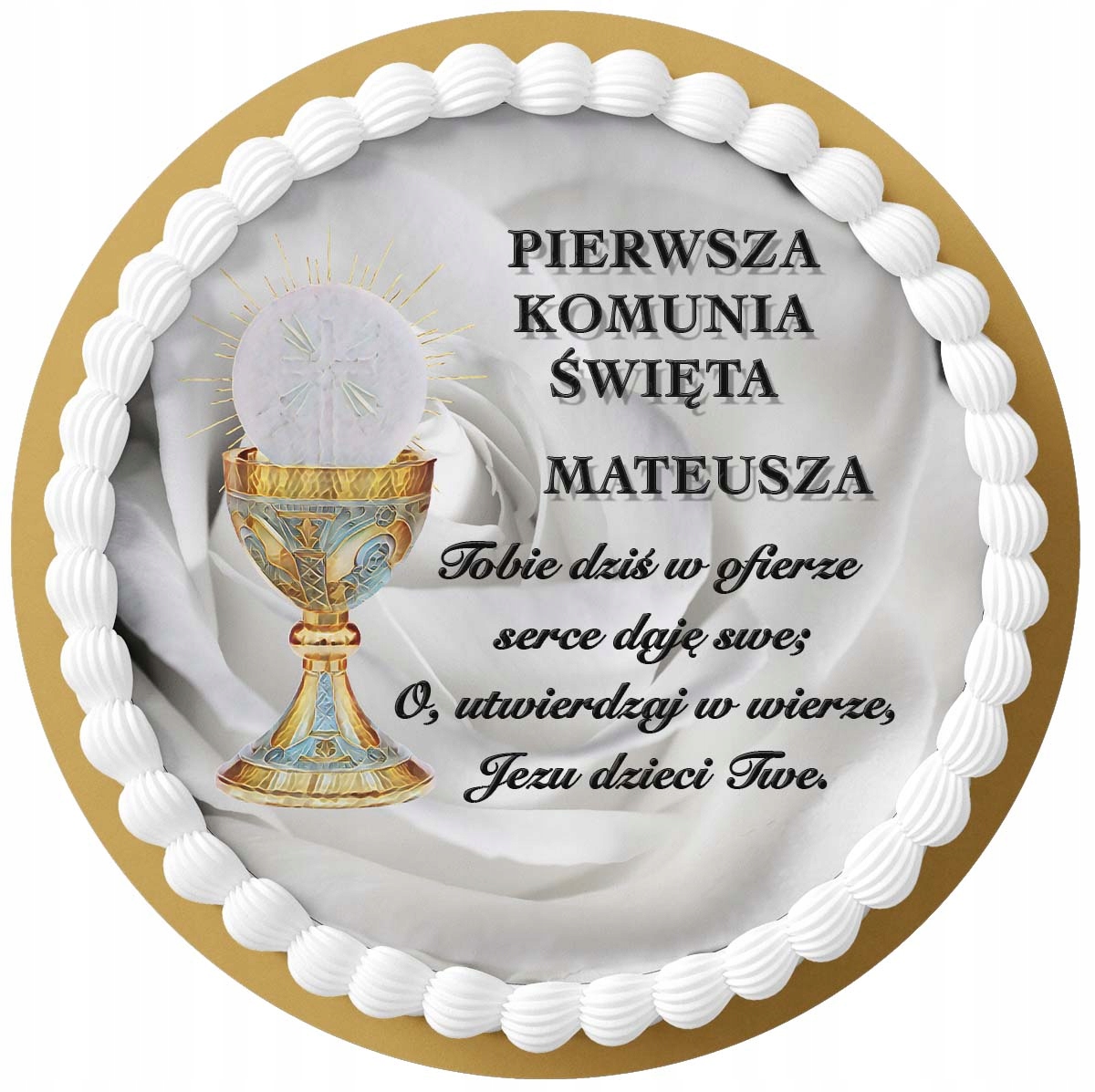 2# PAPIER WAFLOWY KOMUNIJNY I KOMUNIA ŚWIĘTA KOMUNIE JHS CHLEB 20cm 13346811780 - Allegro.pl