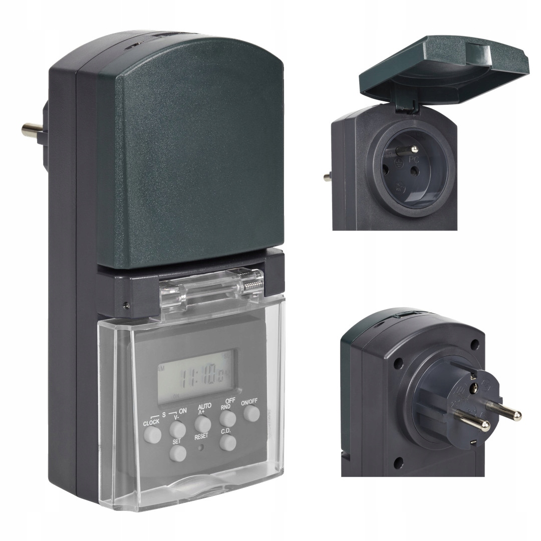 Programator gniazdka elektrycznego cyfrowy zewnętrznego odporny do lamp ...