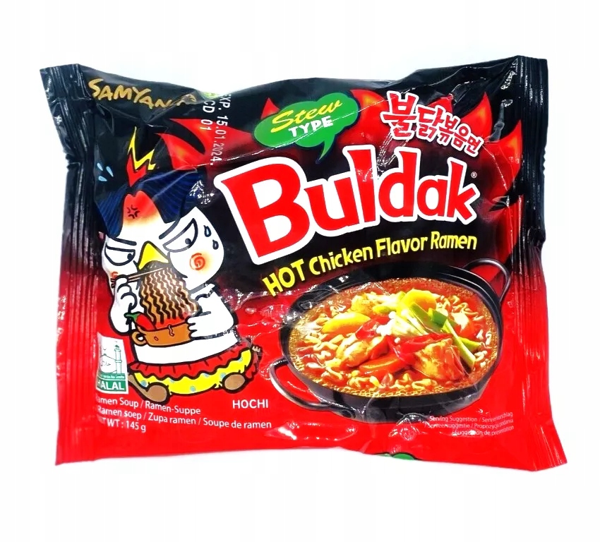 ZUPKA RAMEN SAMYANG 145G – STEW OSTRY KURCZAK, GĘSTY BULION ...