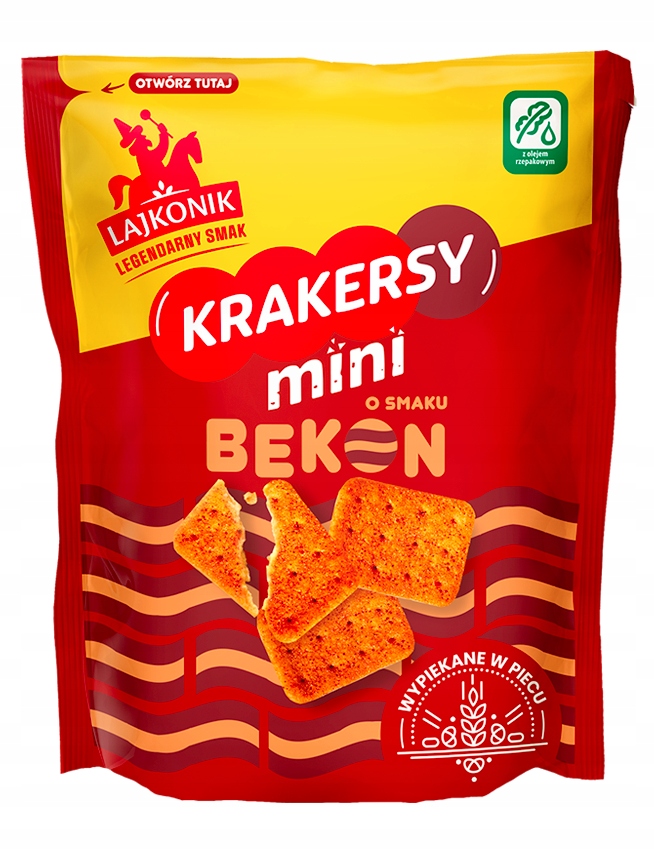 Lajkonik Krakersy mini o smaku bekon 100 g (5900320010787) • Cena ...