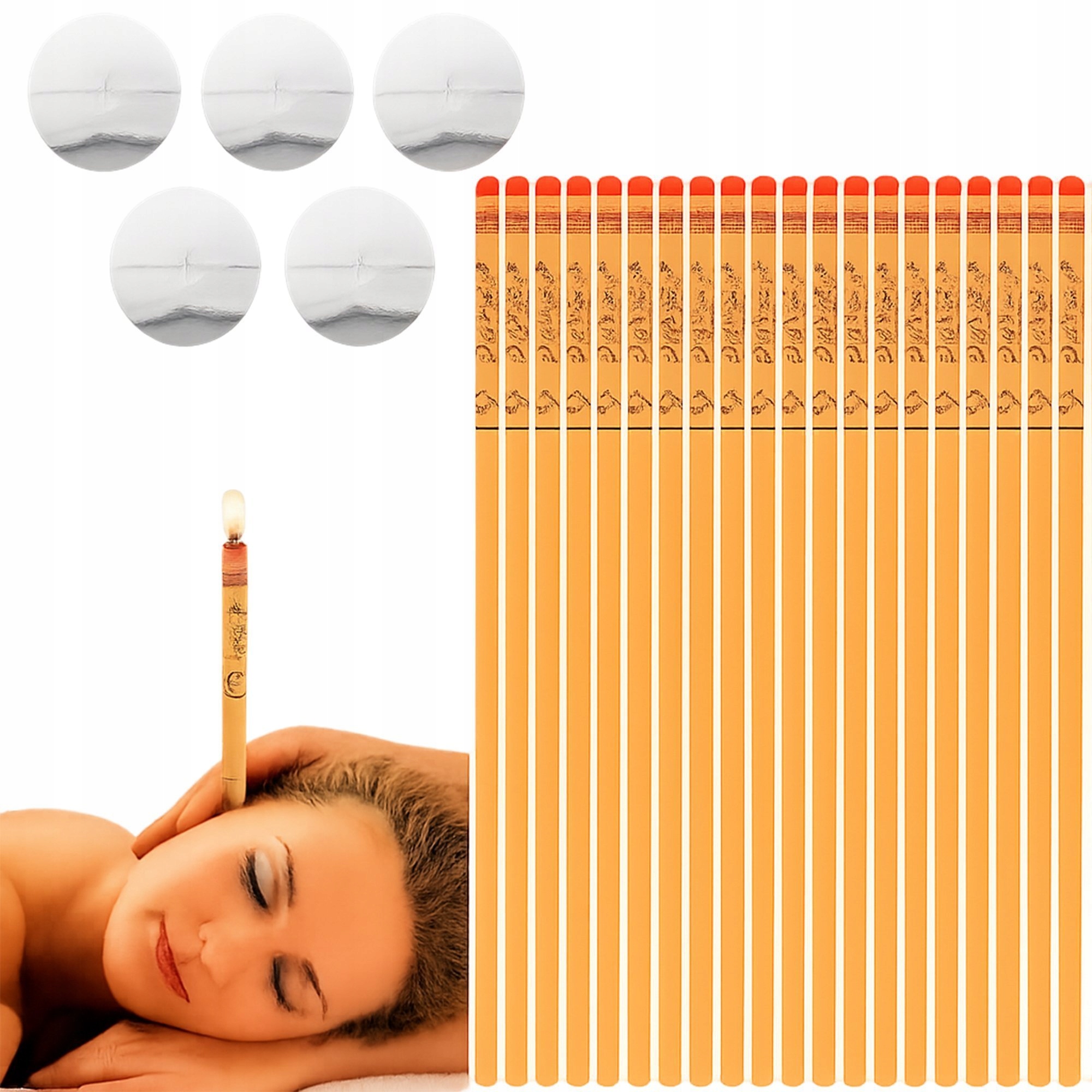 20x ŚWIECE DO USZU ŚWIECOWANIE UCHA ZDROWE USZY ŚWIECZKI PODSTAWKI ...