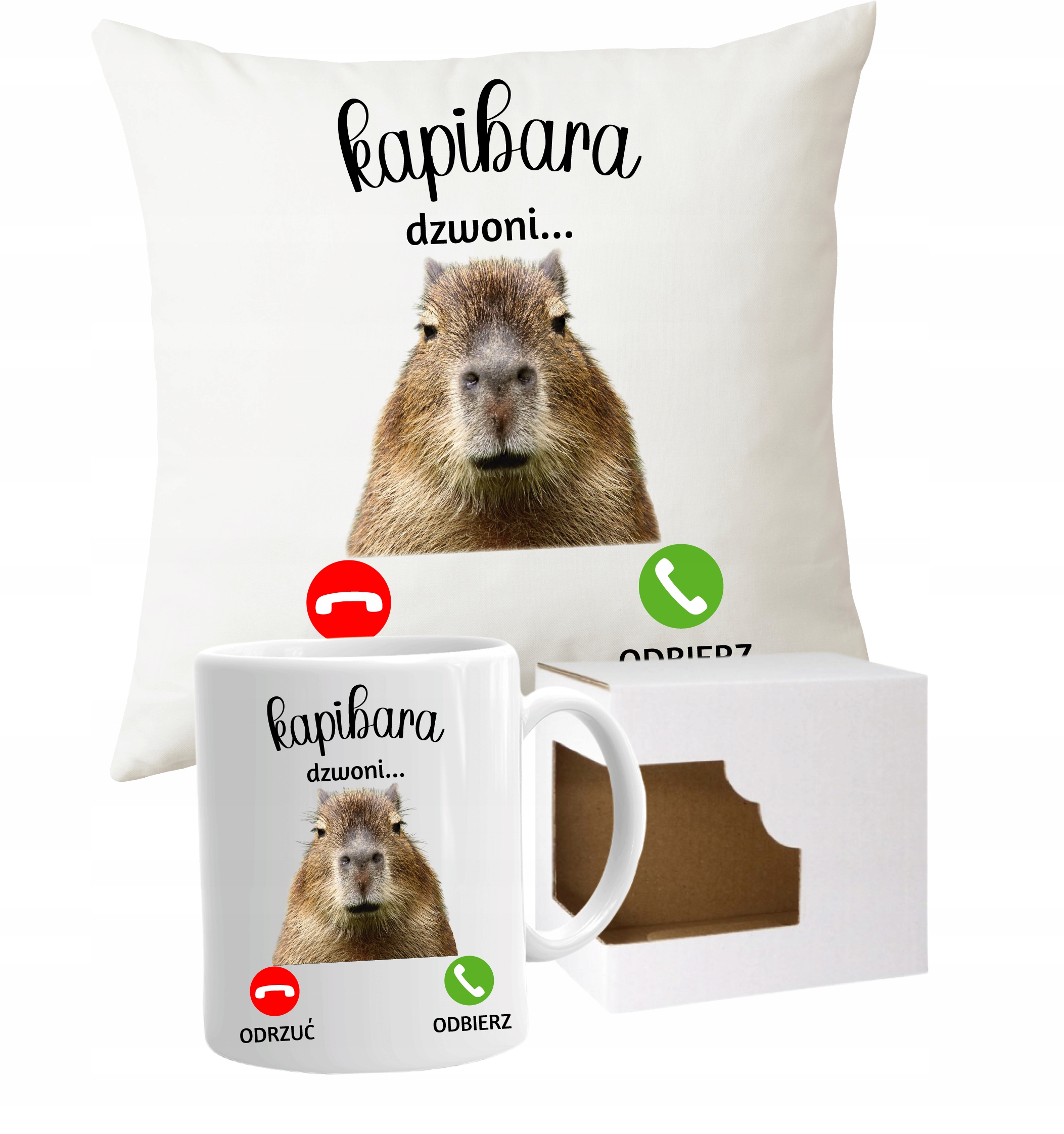 Zestaw kubek + poduszka KAPIBARA dzwoni prezent 13441545654 - Sklepy ... Zestaw kubek + poduszka KAPIBARA dzwoni prezent 13441545654 - Sklepy ...