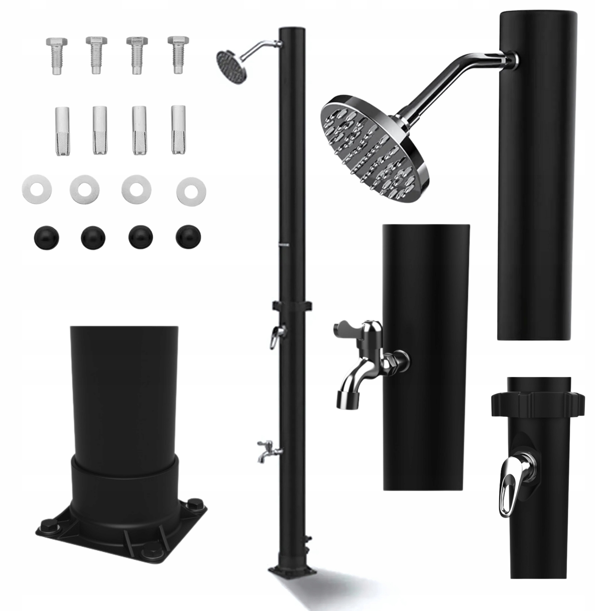 Solární sprcha 18 l zahradní kempingová - černá - Allegro