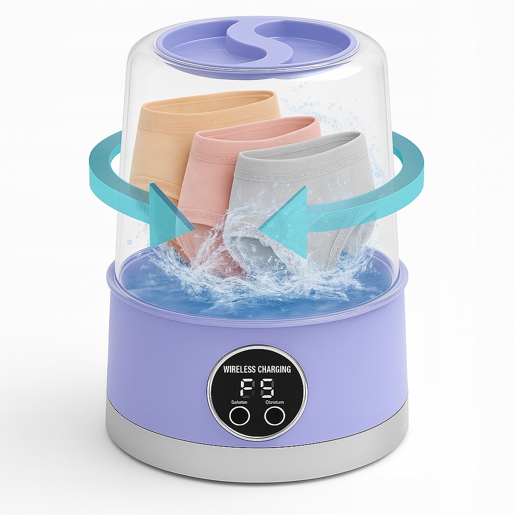 PRZENOŚNA MINI PRALKA 1L ULTRADŹWIĘKOWA BEZPRZEWODOWA USB DO PODRÓŻY I ...