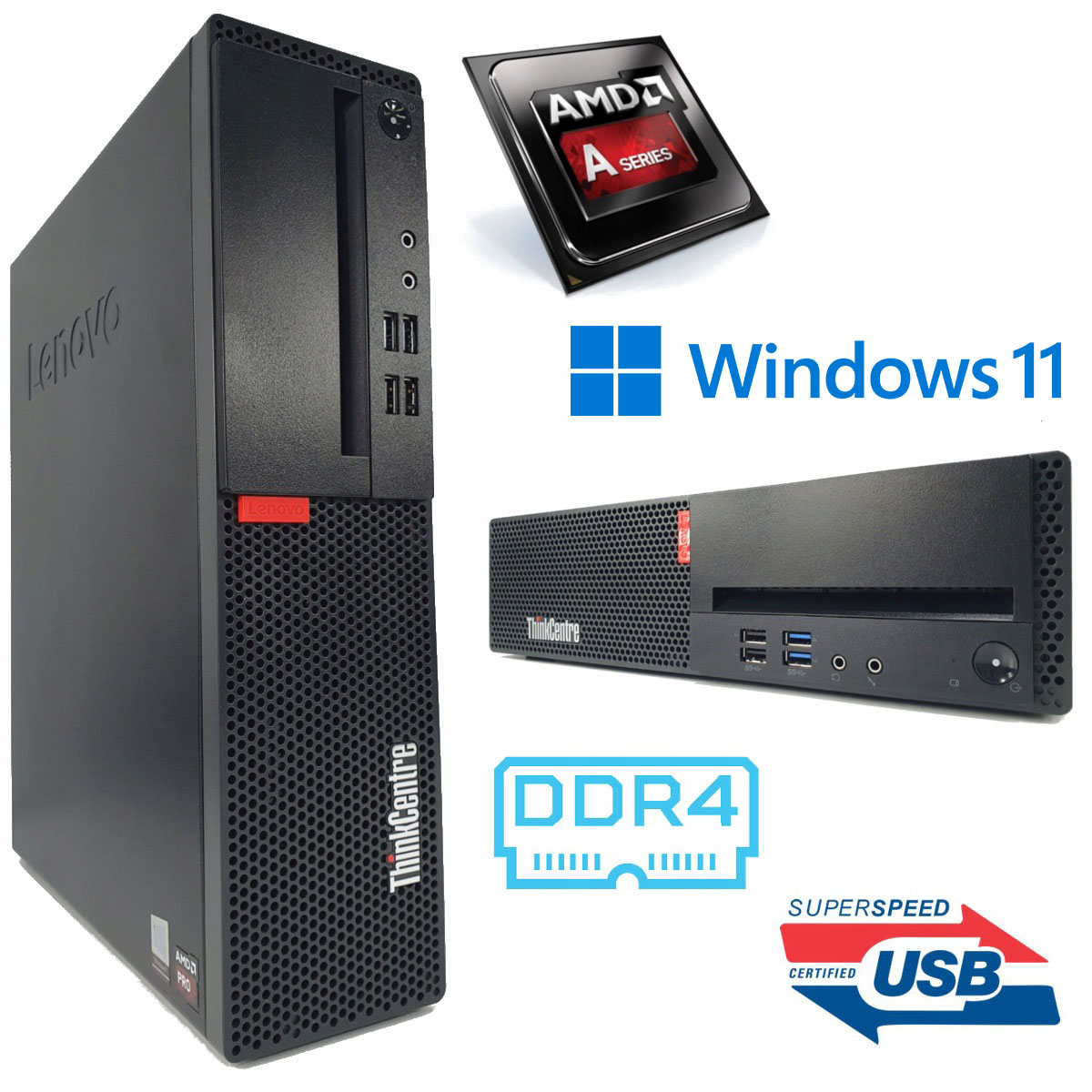 Gamingowy PC Lenovo M725s AMD RYZEN 3 PRO 2200G|8GB|120SSD|Win 11 - Sklep, Opinie, Cena w Allegro.pl