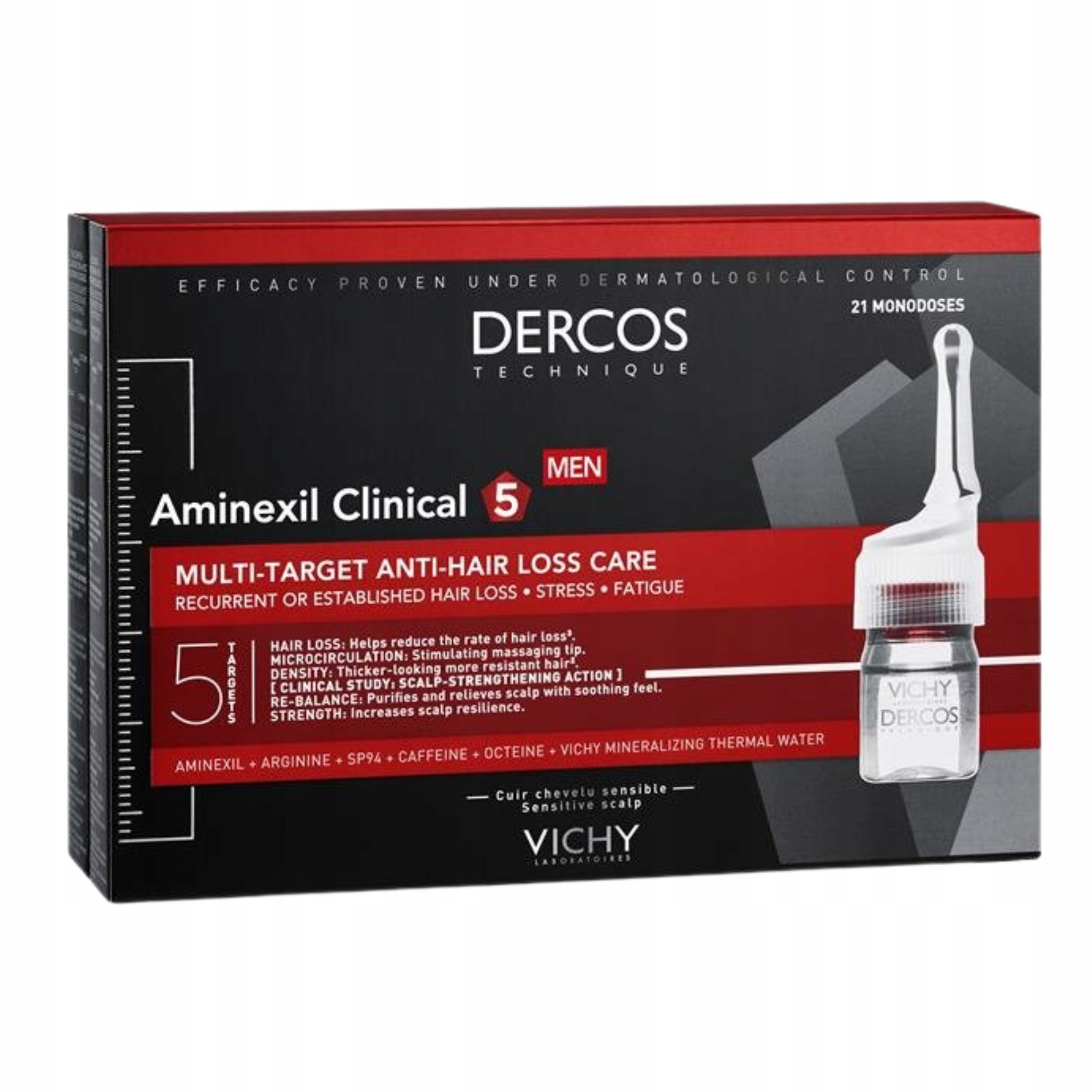 Vichy Dercos Aminexil Clinical 5 men 21 ampułek (3337875522748) • Cena ...
