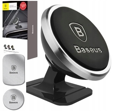 BASEUS MOCNY UCHWYT SAMOCHODOWY MAGNETYCZNY NA TELEFON + BLASZKI ...