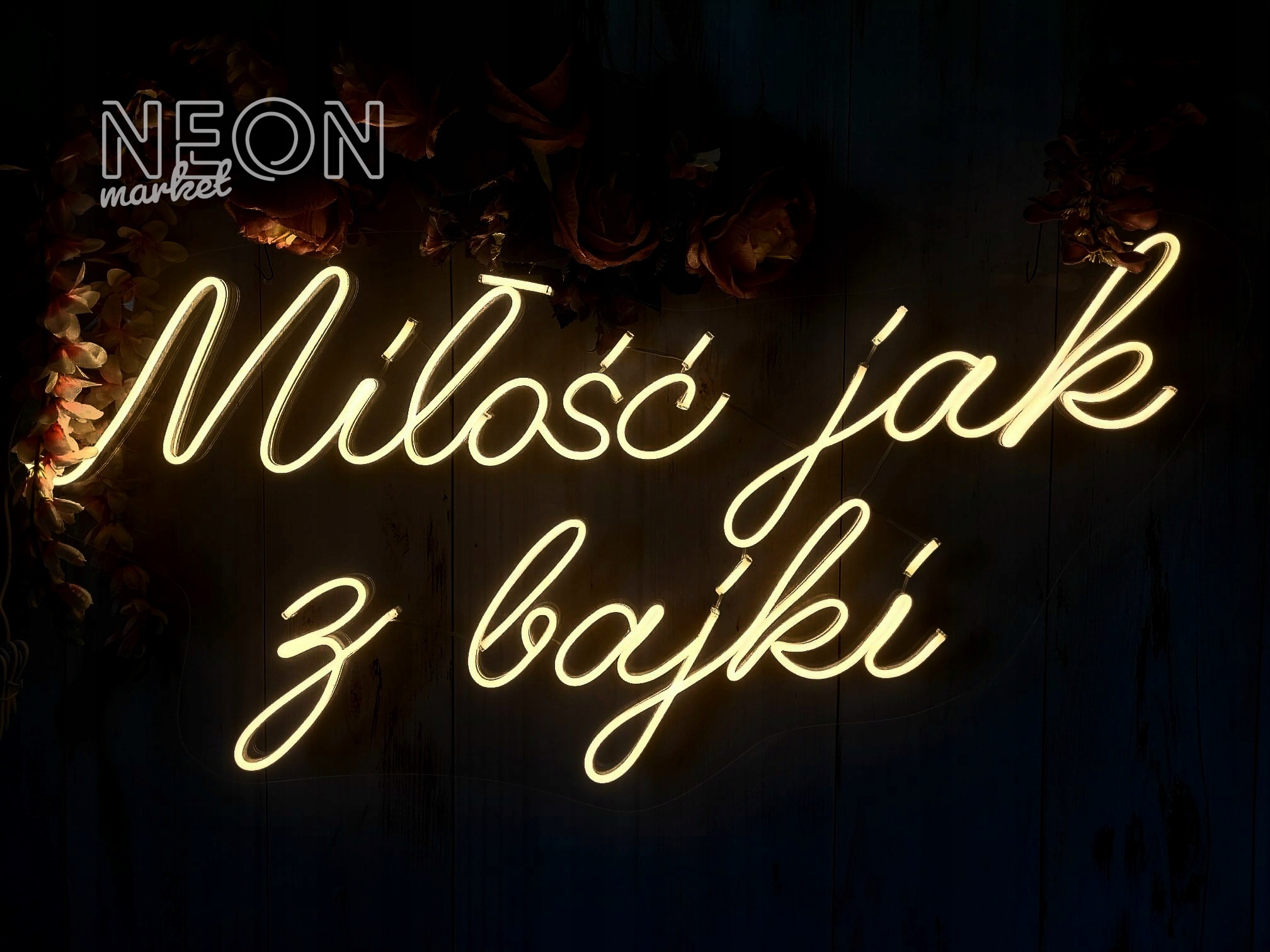 Miłość jak z bajki napis LEDOWY LED Neon LEDON • Cena, Opinie • Neony ...