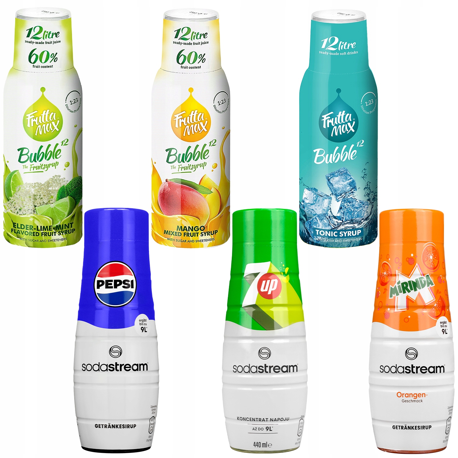 SYROPY DO SATURATORA SODASTREAM FRUTTAMAX ZESTAW - Sklep, Opinie, Cena ...