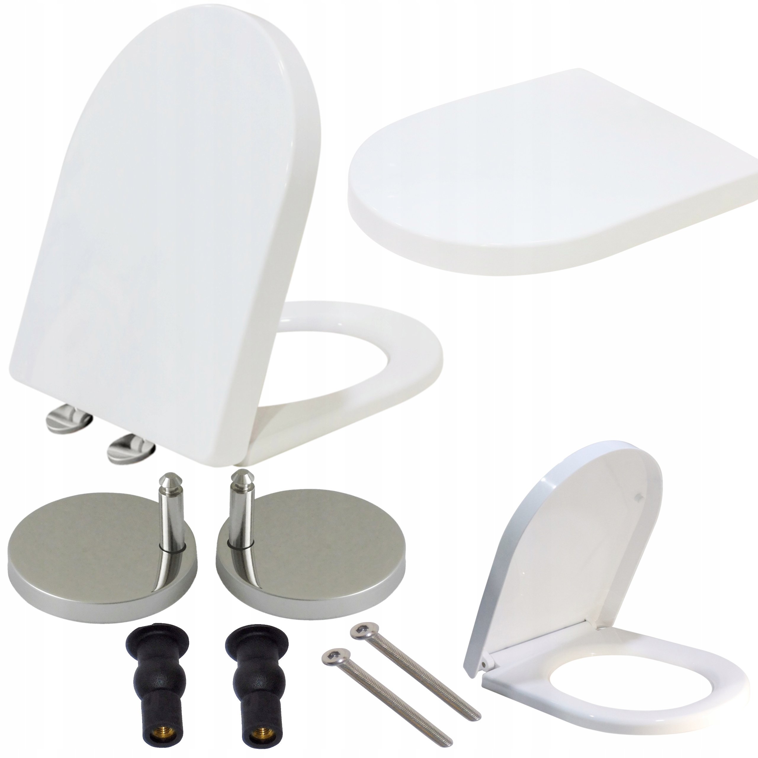 DESKA WC SEDESOWA KLOZETOWA WOLNOOPADAJĄCA WYPINANA KSZTAŁT U ESTIVA ...