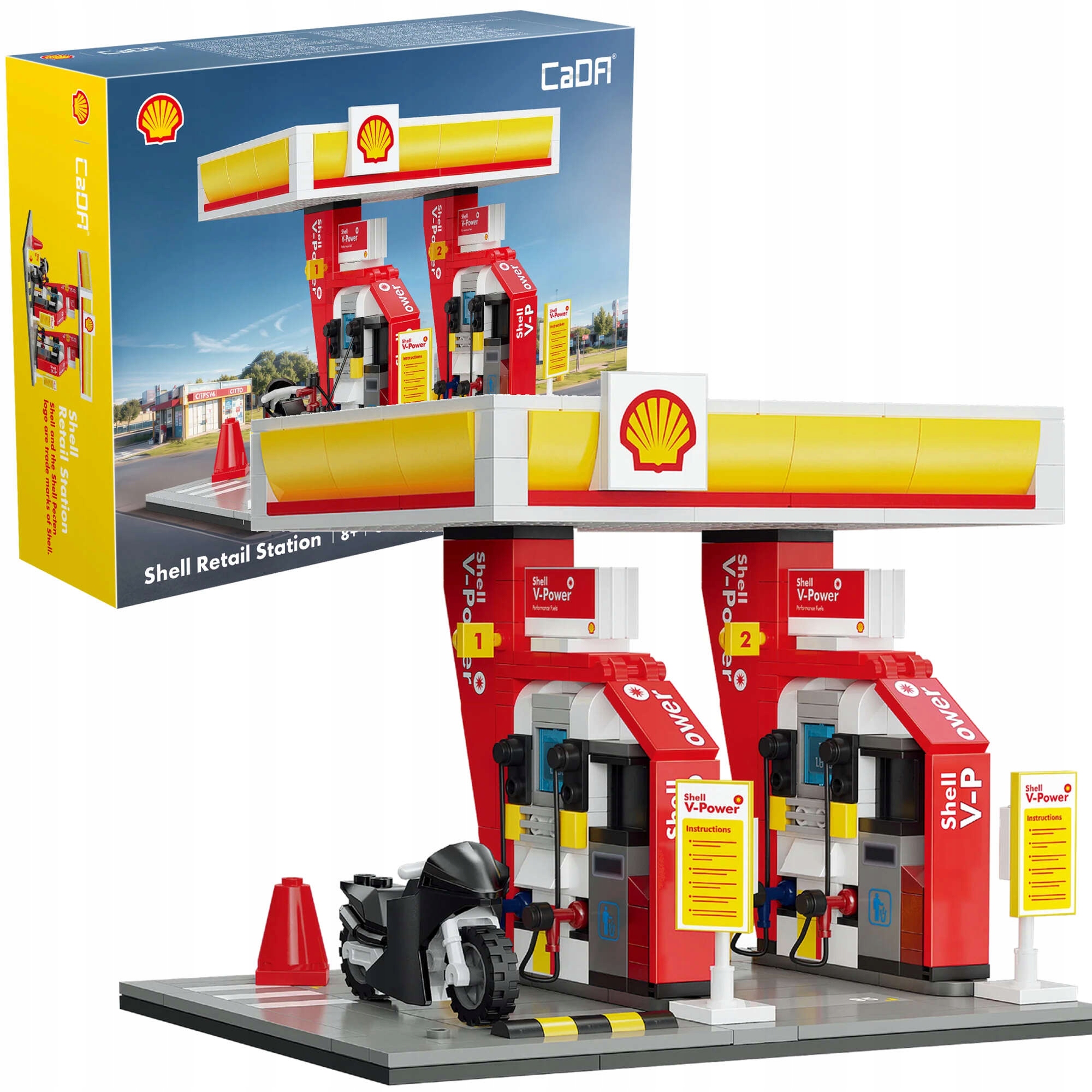 KLOCKI CADA MAŁA STACJA PALIW SHELL 305 ELEMENTÓW BUDYNEK ...