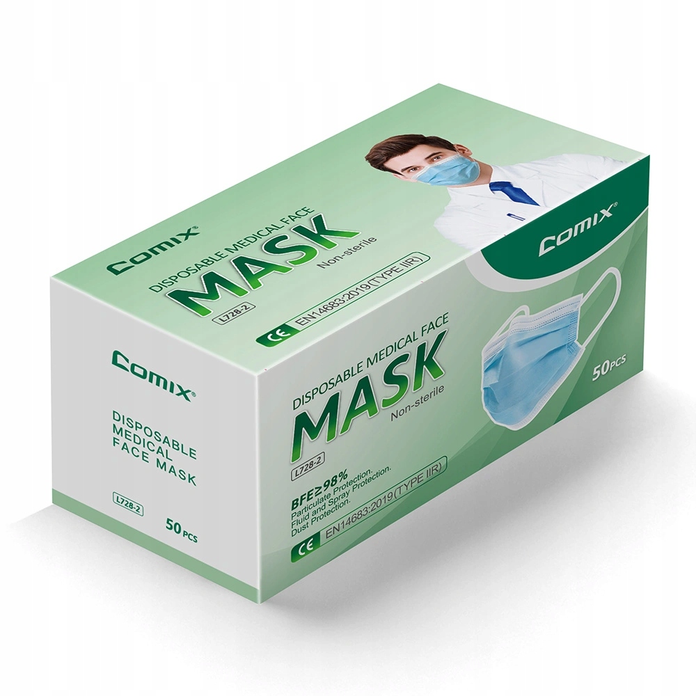 Comix Chirurgická Rouška 3-vrstvá , 50 Ks, L728-2, Type Iir - Nízká ...