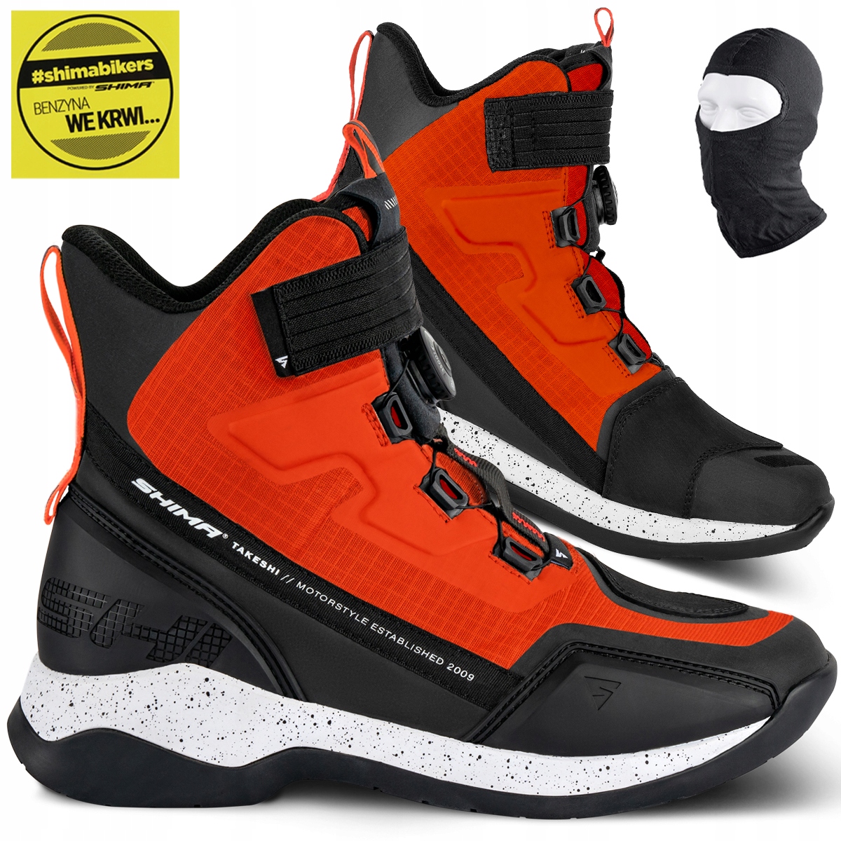 BUTY MOTOCYKLOWE | SHIMA TAKESHI RED | KRÓTKIE MĘSKIE SNEAKERSY ...