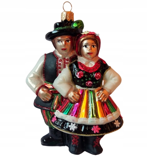 BOMBKI CHOINKOWE SZKLANE Para łowicka 14cm (.) • Cena, Opinie • Bombki ...