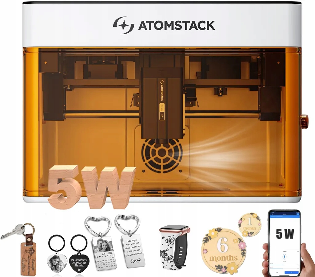 Atomstack P1 przenośna maszyna do grawerowania laserowego 5W 110x110mm ...
