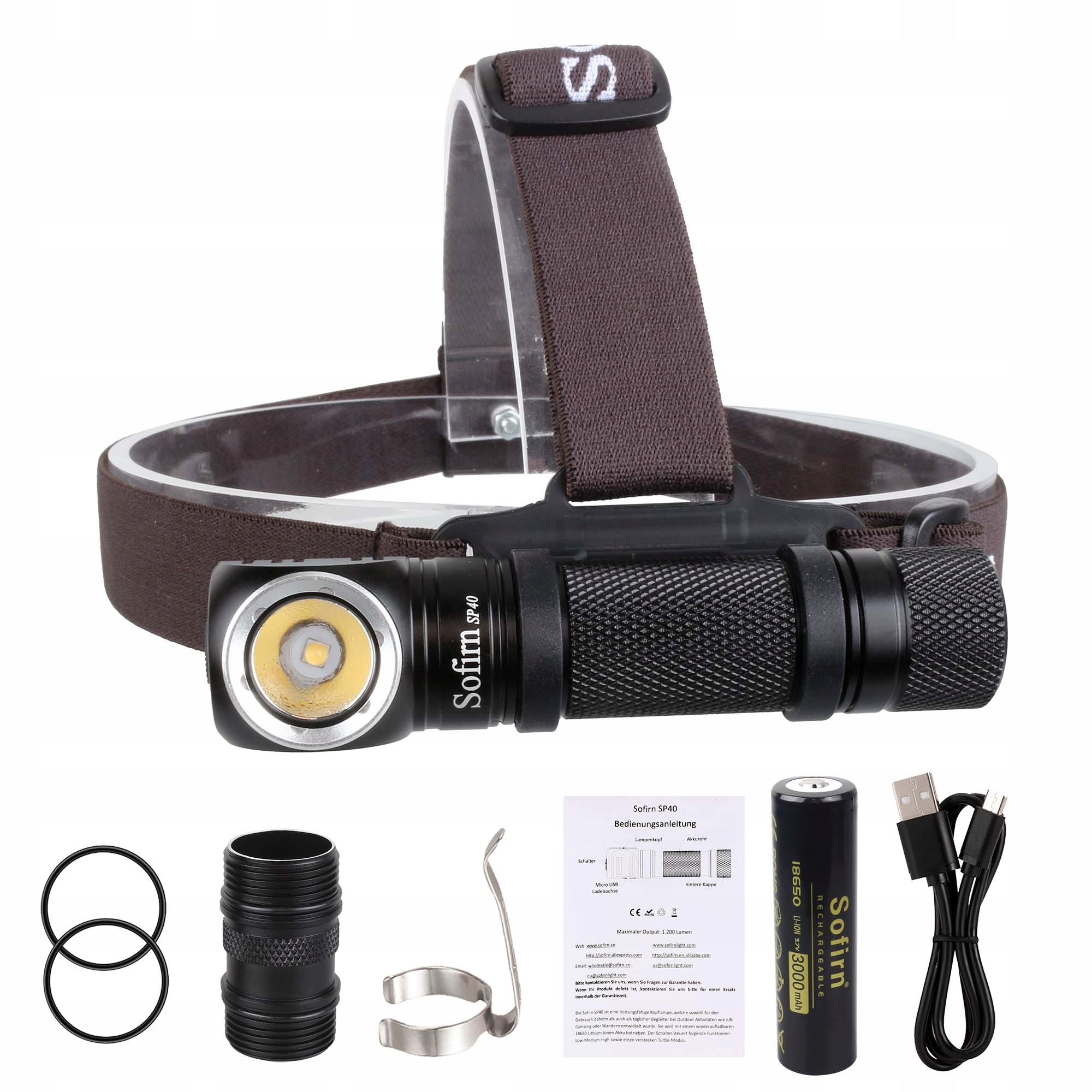 Latarka czołowa Sofirn 1200 lm LED - 4000844755858 - 16546182325 - Allegro