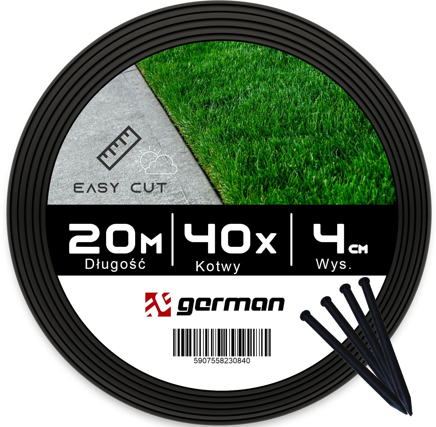 Zestaw obrzeży trawnikowych FAST BORDER KOTWY 20m (5907558230840 ...