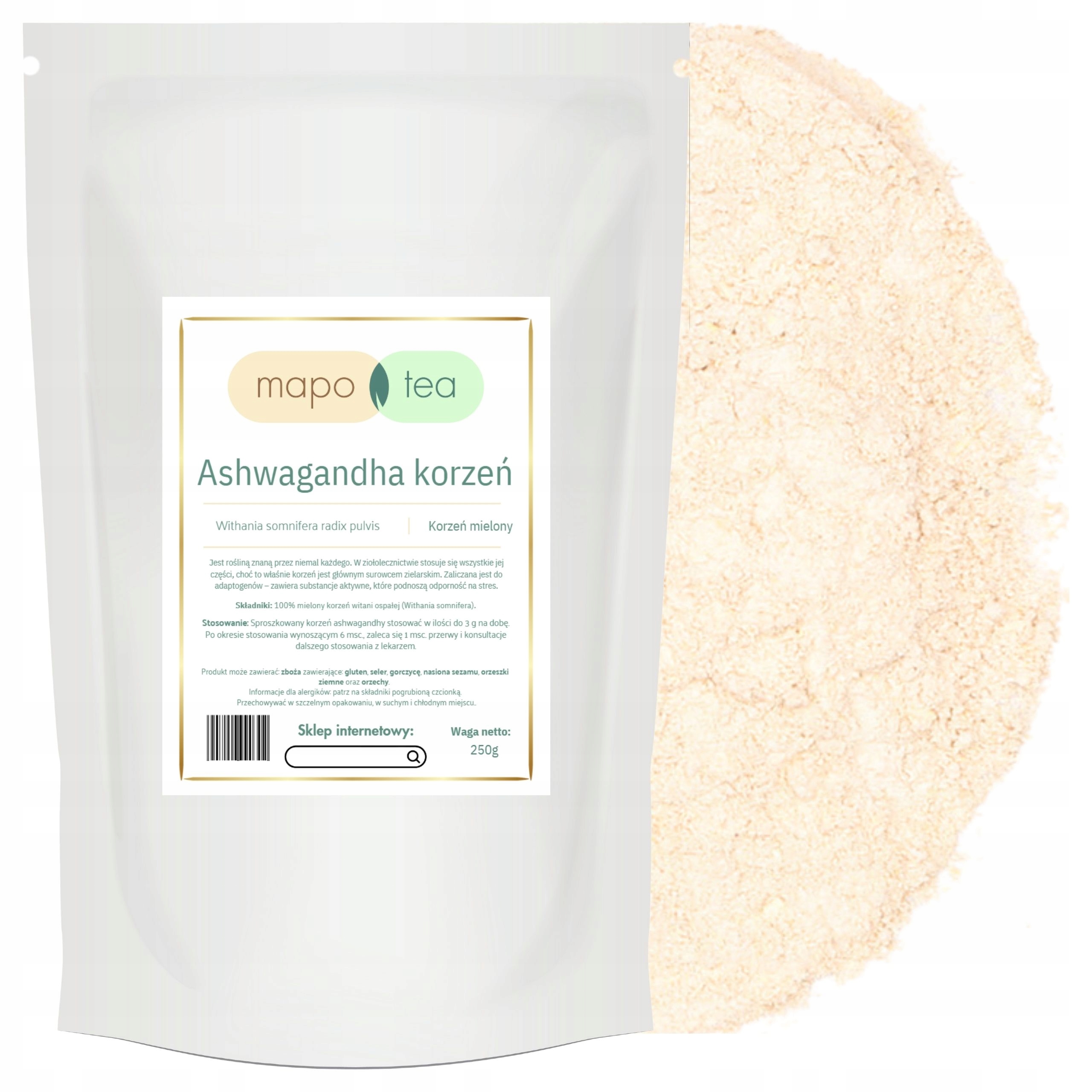 ASHWAGANDHA MLETÝ KOŘEN 250G PREMIUM Vysoká kvalita Adaptogen za 258 ...