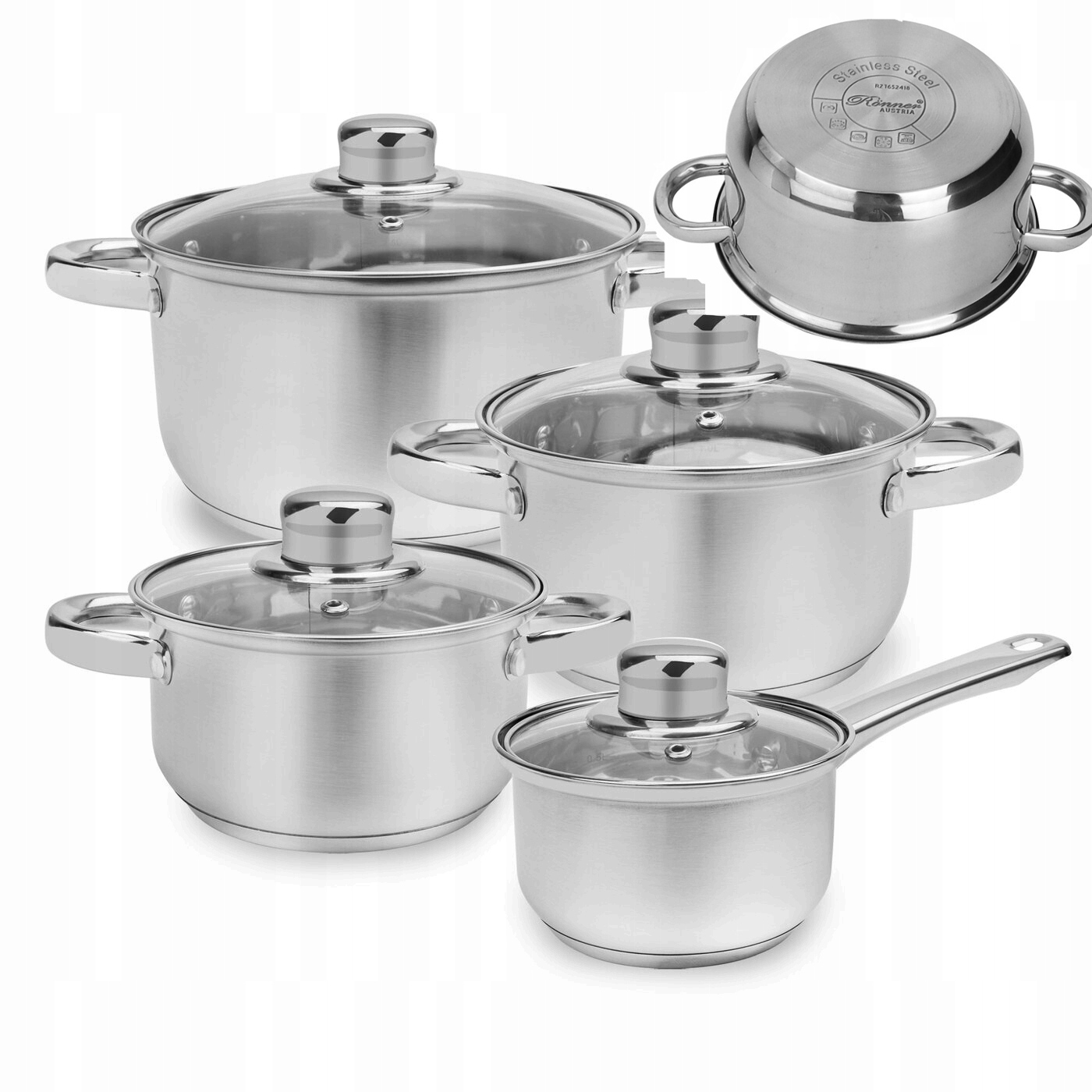 Zestaw komplet garnków garnki stalowe INDUKCJA K69 (5908298012697 ...