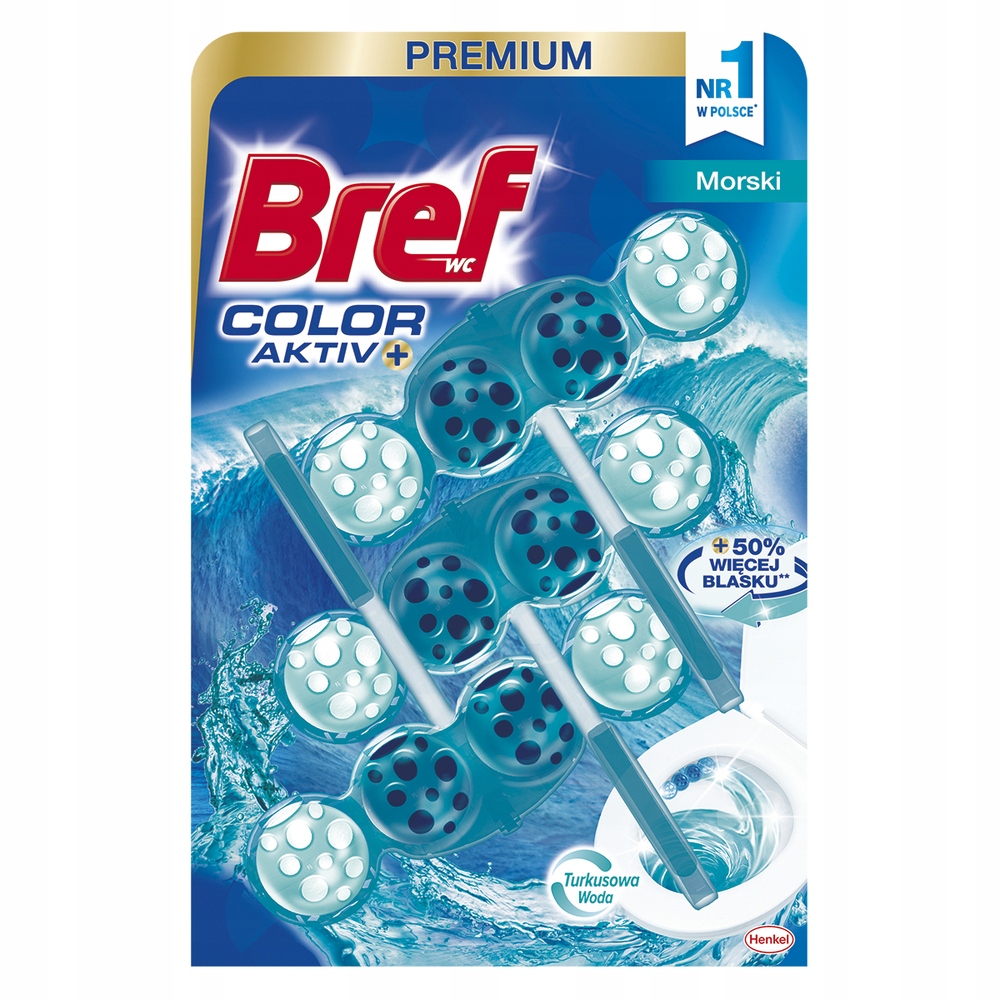 Zawieszka WC Bref Premium Color Active+ Ocean 3 x 50 g (9000101089882 ...