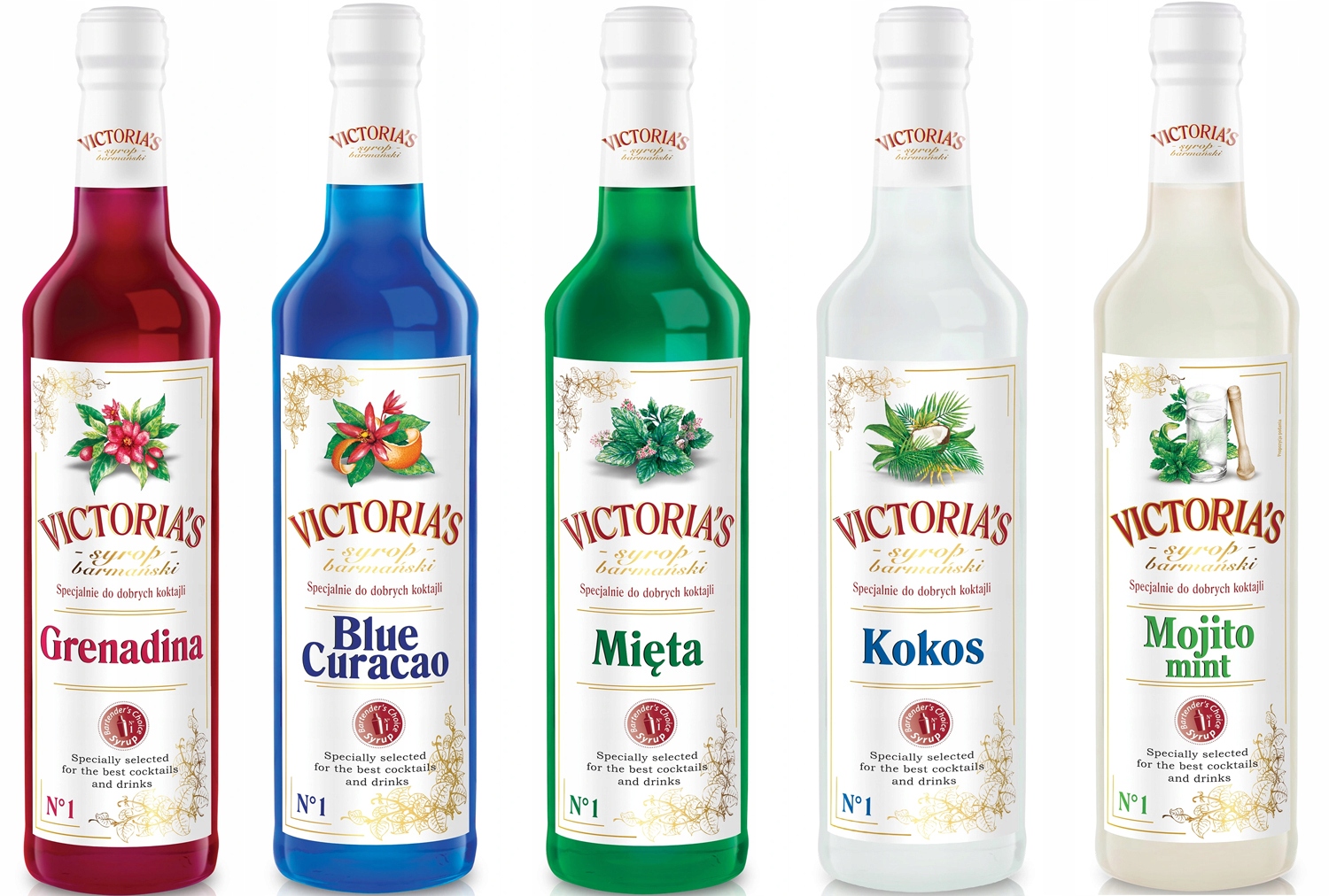 5x 490ml Syrop Barmański Victoria's ZESTAW 13565394195 - Allegro.pl